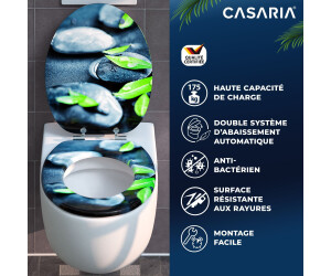 Casaria Toilettendeckel mit doppelter Absenkautomatik, MDF ...