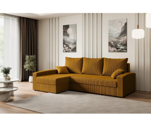 ALTDECOR Alesia-L Ecksofa mit Schlaffunktion und Bettkasten, Cord ...