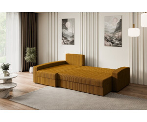 ALTDECOR Alesia-L Ecksofa mit Schlaffunktion und Bettkasten, Cord ...