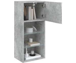 Buy vidaXL TV Cabinet with LED Lights, concrete grey, 40.5x30x90cm ...