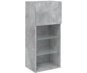 Buy vidaXL TV Cabinet with LED Lights, concrete grey, 40.5x30x90cm ...