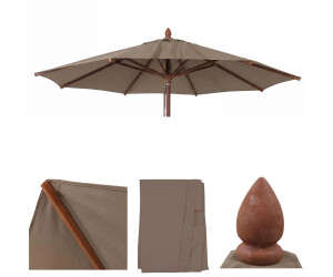 Mendler HWC-C57b Sonnenschirm-Ersatzbezug, rund Ø3m, Polyester, taupe ...