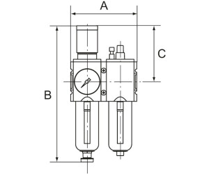 Riegler FUTURA Wartungseinheit 2-tlg., BG 2, G 1/2, 0,1-1 bar (FU 604-1 ...
