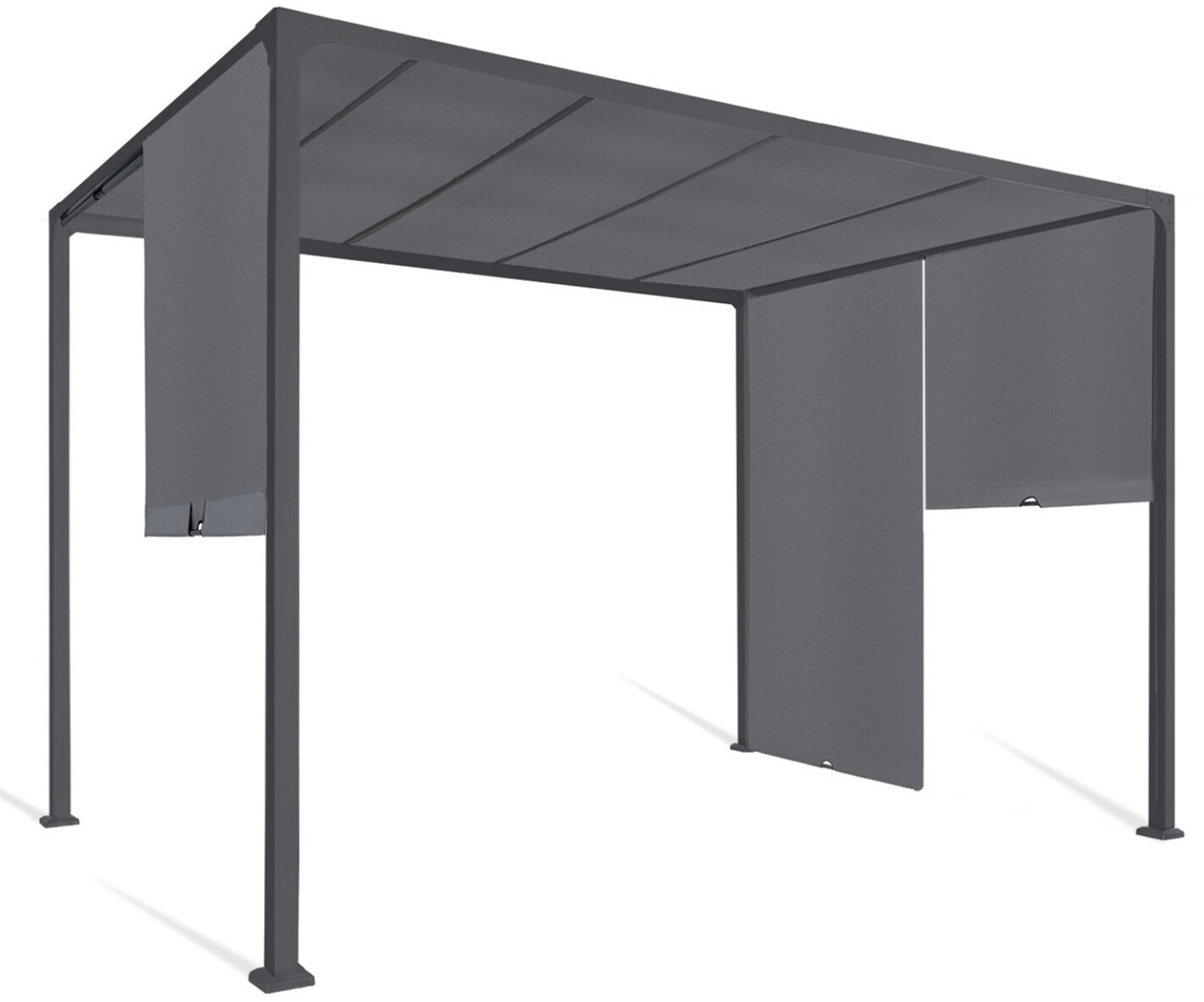 IDMarket Pergola coulissante 2 pans 3x3m, structure acier, toile ...