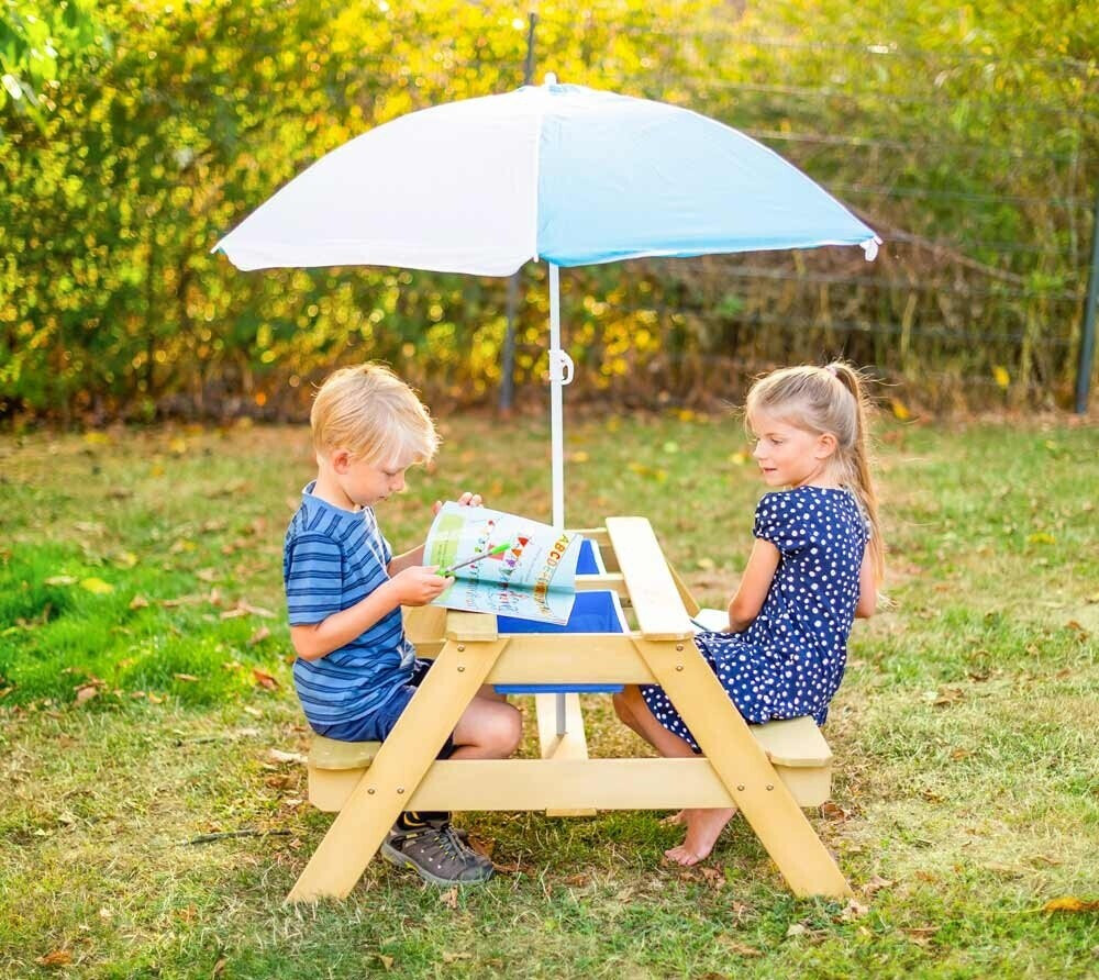 TP Toys Tiger Kinder-Spieltisch & Matschtisch, Holz, mit Sonnenschirm ...