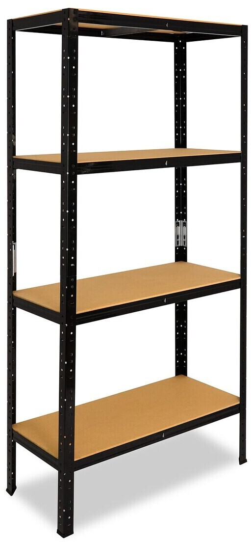 Shelfplaza BLACK Schwerlastregal Metall schwarz 200x40x50cm 4 Böden ...