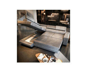 Masseno Nola L-S Ecksofa mit Schlaffunktion, Velours, gelb, L-Form ...