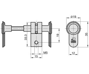 Basi Blindzylinder universal verstellbar 45-95mm, Brandschutztür T90 ...
