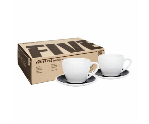 Könitz Coffee Bar Five Café-Latte-Tassen mit Untertasse, 2er-Set, 330ml ...