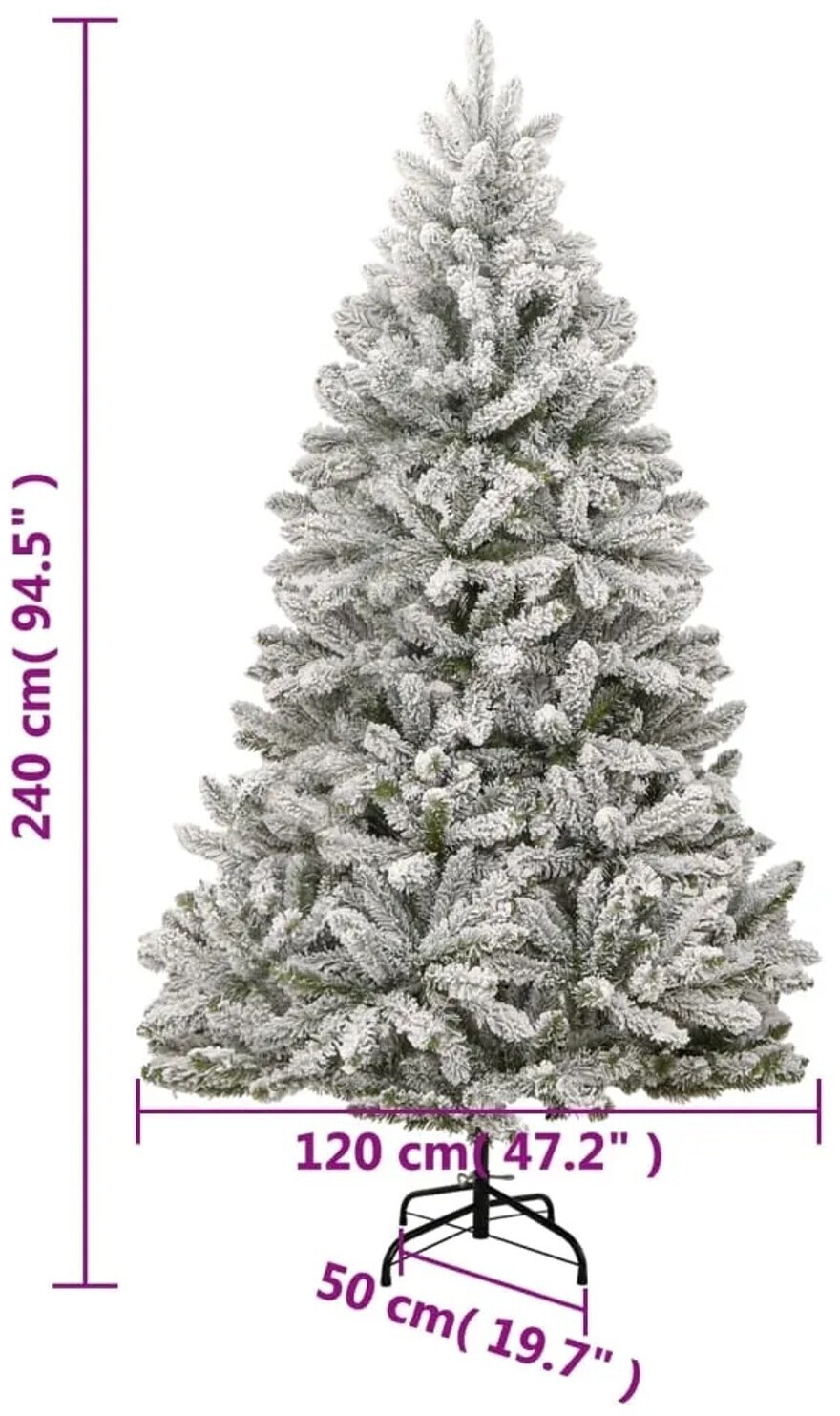 vidaXL Künstlicher Weihnachtsbaum, klappbar, beschneit, 240cm (357795 ...