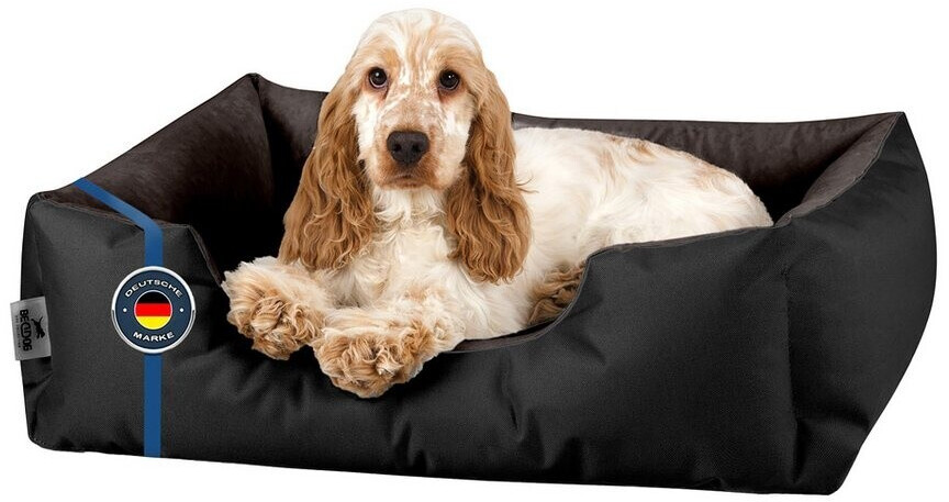 BedDog LUPI Hundebett, waschbar, schwarz/braun, S 55x40cm (LUPI-S-BLACK ...