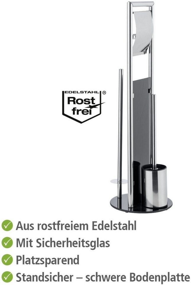 Wenko Ravina WC-Garnitur mit Handtuchständer, Edelstahl, 2-tlg ...