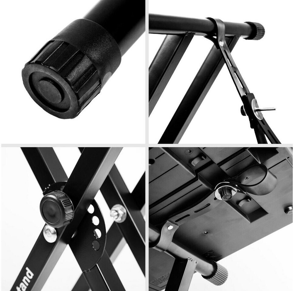 Duronic KS2B Support Clavier réglable en hauteur, double barre, jusqu'à ...