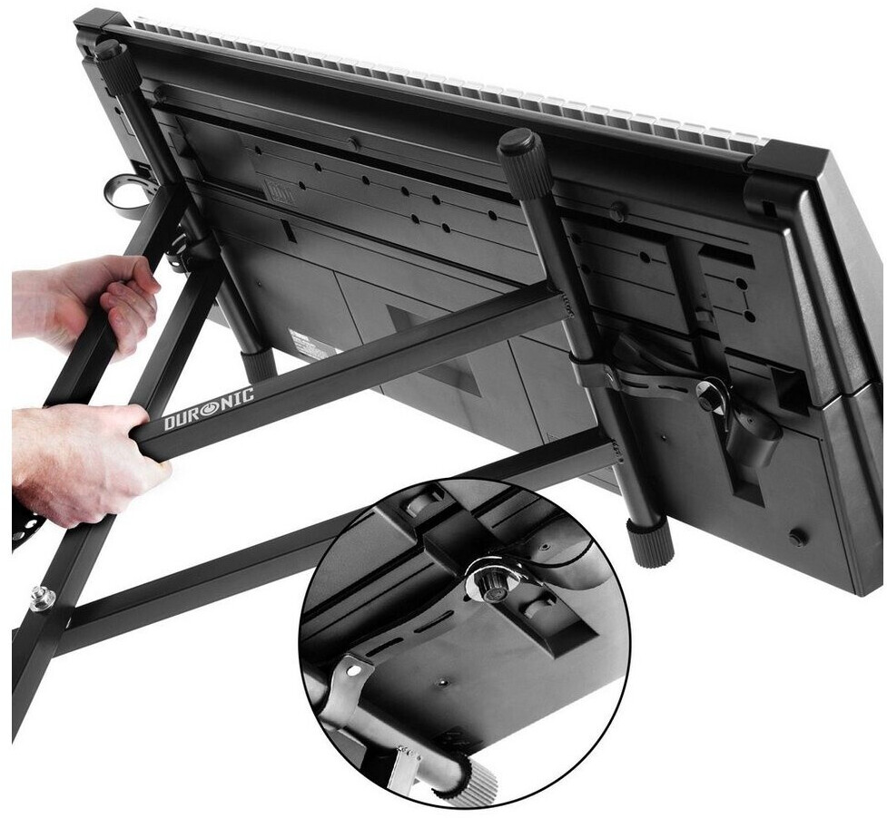 Duronic KS2B Support Clavier réglable en hauteur, double barre, jusqu'à ...