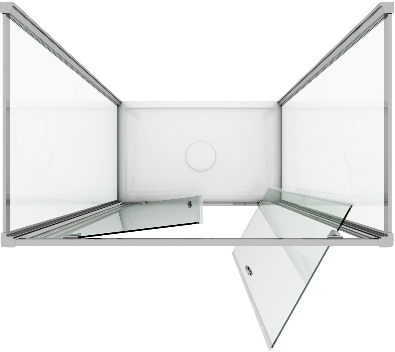 Idralite Sintesi Trio Duschkabine 3-seitig, Klarglas, 80x100x80cm, H185 ...