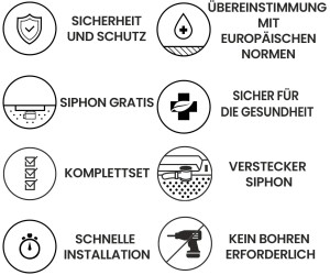 Badland KETIL VIDAR Walk-In Dusche 80x195 + Duschwanne 80x80, Nano Glas ...