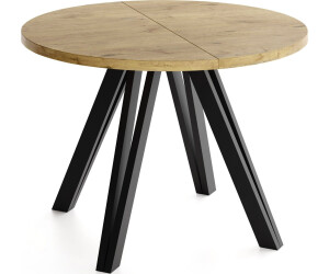 WFL GROUP Ravano Esstisch rund ausziehbar 100–180cm, helle Eiche ...