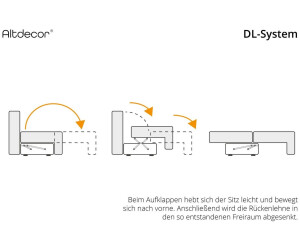 ALTDECOR Alesia-L Ecksofa mit Schlaffunktion und Bettkasten, Bouclé ...