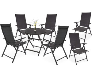 Brubaker Riva Garten-Sitzgruppe, Klapptisch rund 70cm Ø mit 6 ...