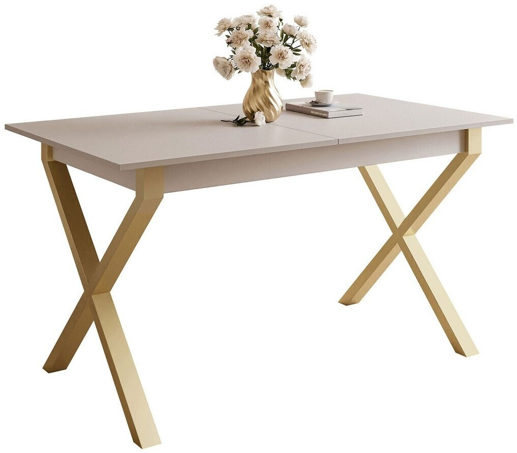 Lookway Arton Gold II ausziehbarer Esstisch 140-195cm, Kaschmir/Gold ...