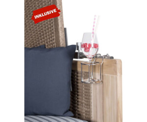 bene living Ammersee Strandkorb 2-Sitzer, Teak, PE Shell, Volllieger ...