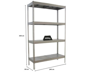 Proregal Metal Beast Four Schwerlastregal 200x240x60cm, 400kg Fachlast ...