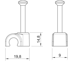 OBO Bettermann ISO-Nagel-Clip 2012 35 SW 12mm, L35, tiefschwarz ...