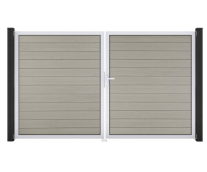 GroJa Solid Doppeltor 300x180cm grau, Alu-Rahmen EV1, DIN links ab 1. ...