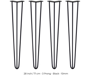 MonsterShop Haarnadelbeine 71cm, 3-Steg, 10mm Stahl, schwarz, 4er-Set ...