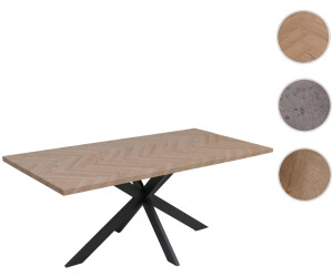 Mendler HWC-O55 Esstisch Industrial MDF Metall 180cm, helle Eiche-Optik ...