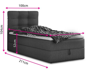 Sofnet Best Mini Boxspringbett mit Bettkasten, Bonell-Matratze & Topper ...