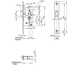 Wilka Rohrrahmen-Fallenschloss Flachstulp 170x24x3mm, Edelstahl matt ...