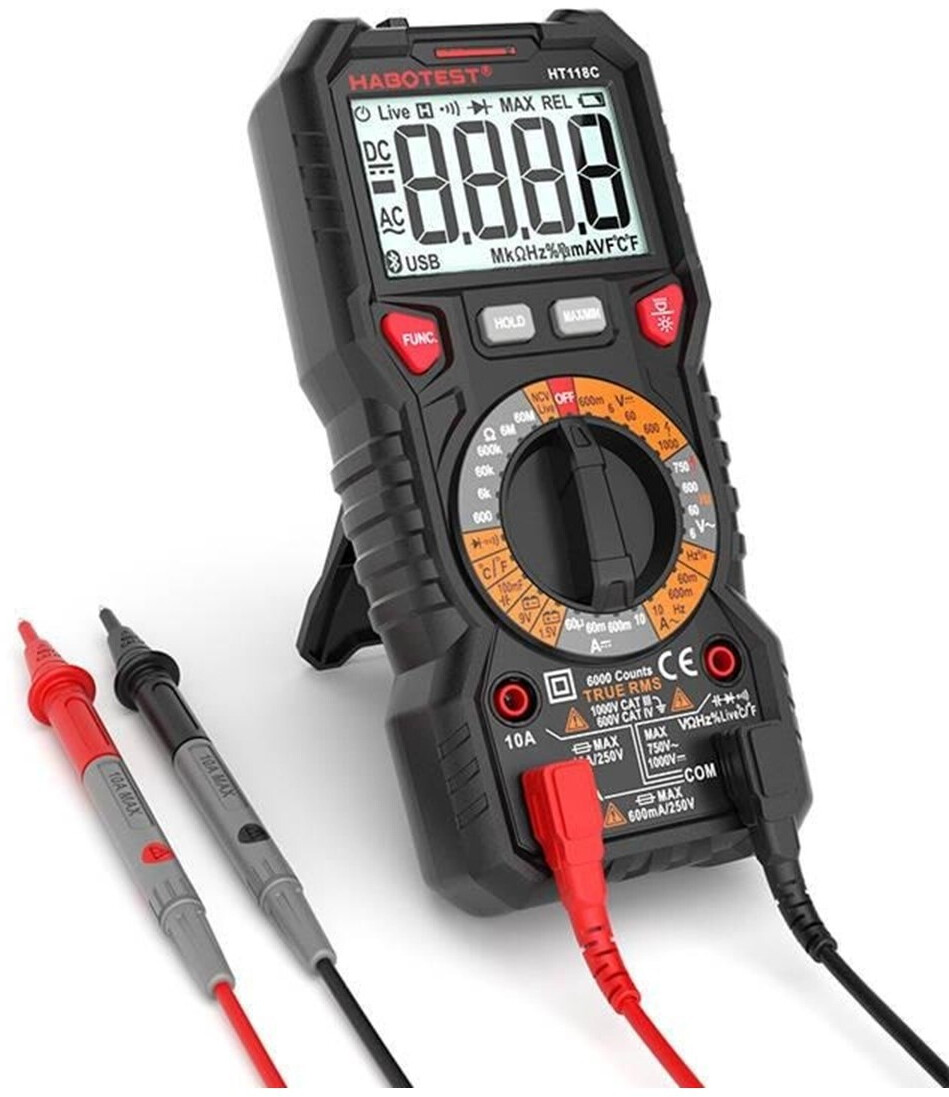 Habotest HT118C Digitalmultimeter mit Taschenlampe, True RMS, NCV ...