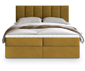 Masseno MERIL Boxspringbett 160x200cm, gelb, mit Bonell-Matratze und ...