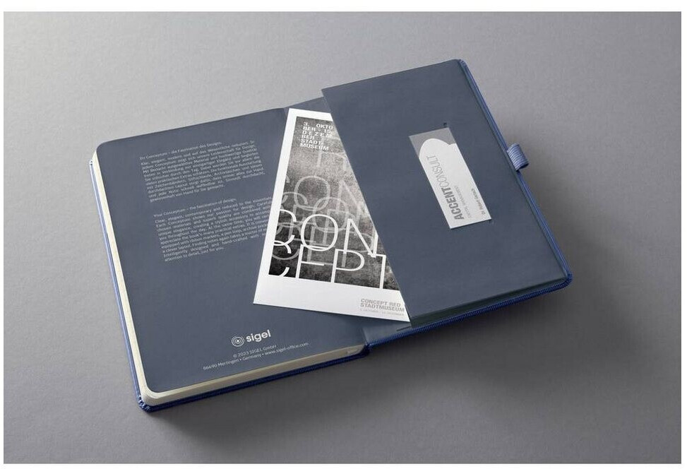 sigel CONCEPTUM Notizbuch liniert, A5, 194 Seiten, blau metallic (CO403 ...