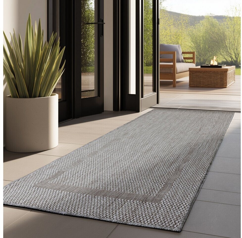 Carpettex Outdoorteppich einfarbig, Flachgewebe Sisaloptik, grau ...