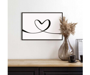 Reinders Heart Lines Wandbild schwarz-weiß, Holzwerkstoff, 20x30cm ...
