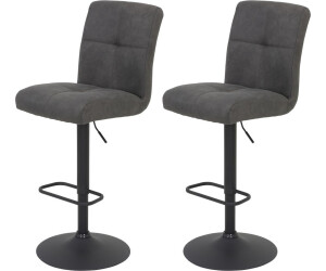 Hela LENI Barhocker Mikrofaser vintage anthrazit, höhenverstellbar ...
