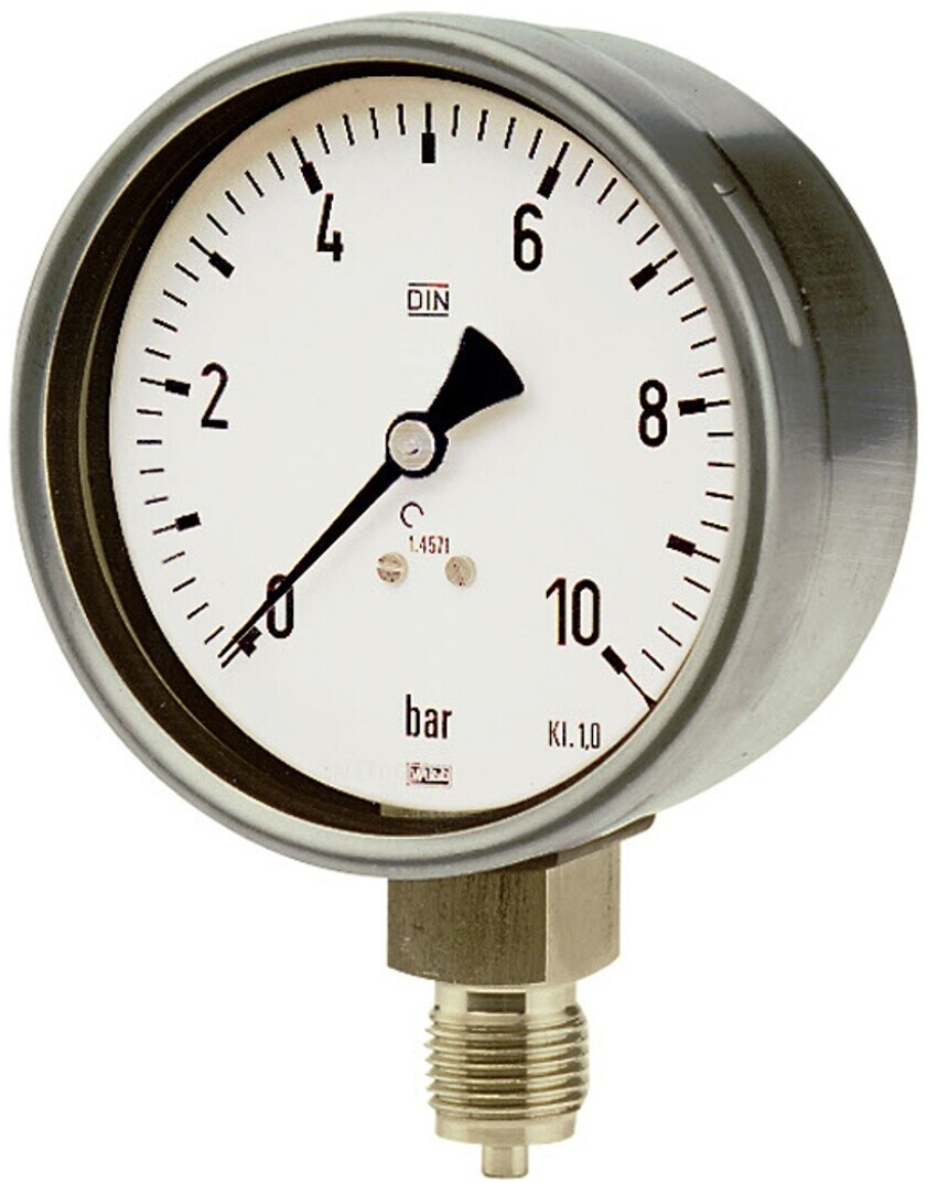 Riegler Manometer CrNi-Stahl, G 1/4 radial unten, 0-25,0 bar, Ø 63 ...