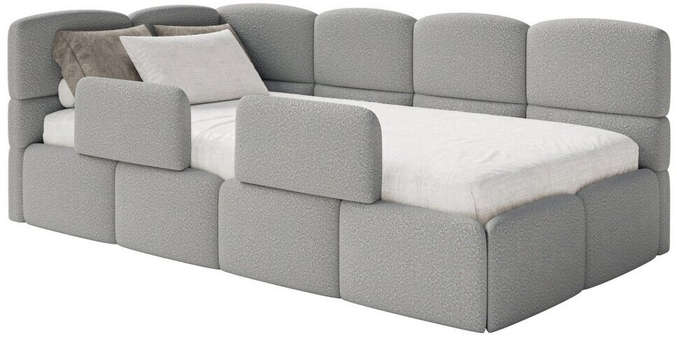 Selsey Cloudy Kinderbett 120x200cm, Bouclé grau, Bettkasten, 2x ...