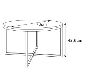 Lookway Ciri-X Couchtisch rund, schwarz / Stirling Eiche (800001175770 ...