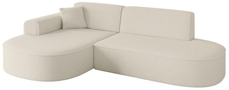 ALTDECOR MARI-L1 Ecksofa L-Form, Bouclé, beige, Ottomane links ...
