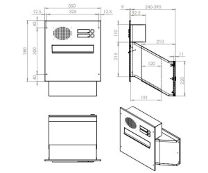 DOLS D-241 XXL Mauerdurchwurf-Briefkasten mit Sprechsieb, 2 Taster, RAL ...