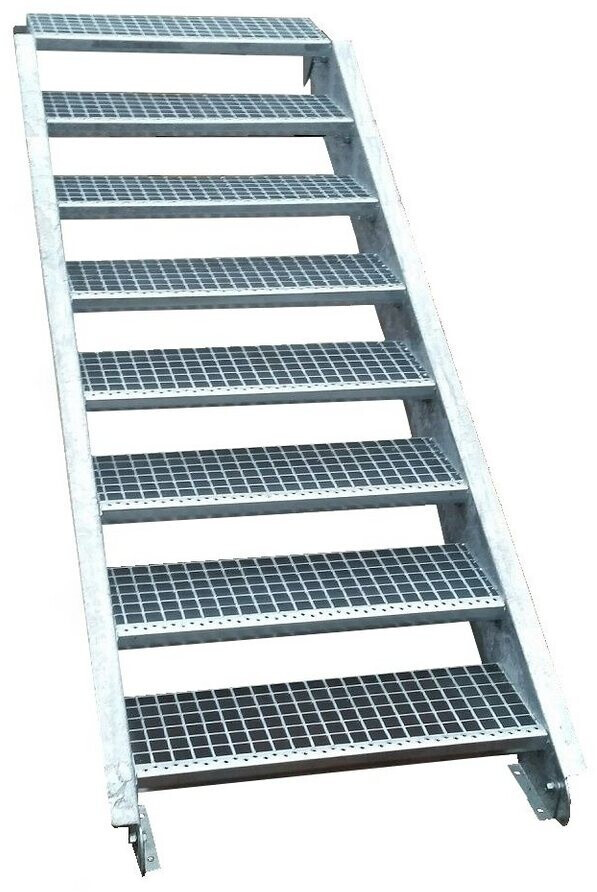 SRM Design Stahltreppe 8 Stufen, Breite 80cm, Geschosshöhe 120-160cm ab ...