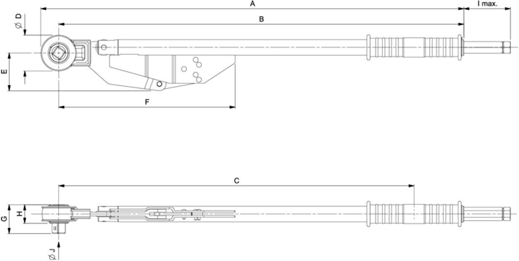 Bahco 76R1 Drehmomentschlüssel 900–2000Nm mit Abknickmechanismus, 1 ...