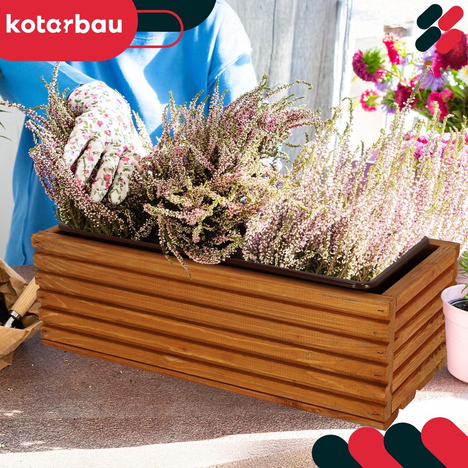 OEM Holz-Blumenkasten 44x20cm mit Einsatz, Eiche ab 22,64 ...