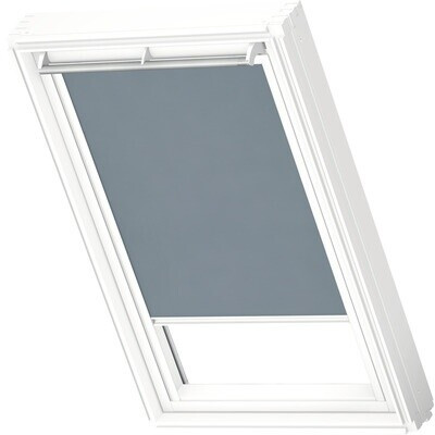 Velux Sichtschutzrollo blaugrau, weiße Schiene, manuell (RFL M08 ...