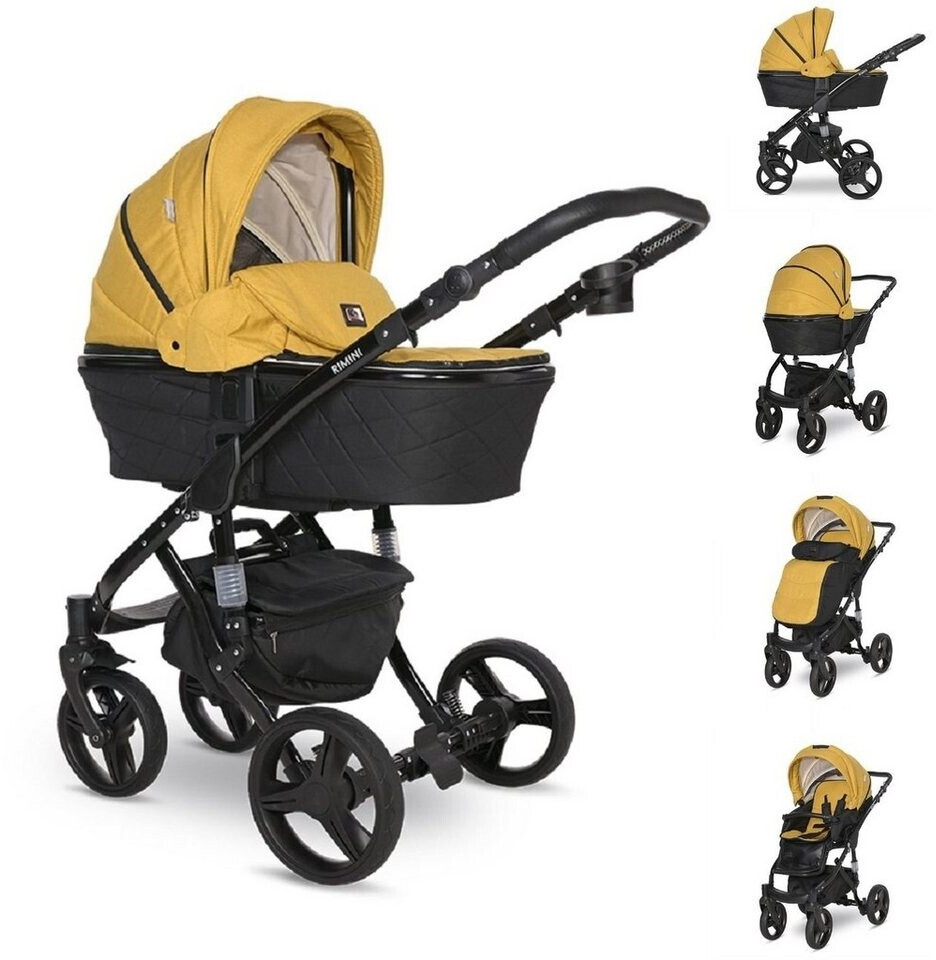 Lorelli Rimini Premium Kombikinderwagen mit Tragewanne, Sportsitz, gelb ...