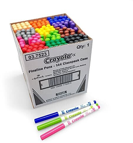 Crayola Supertips waschbare Glitzer-Stifte Classpack, 144er-Pack (03. ...