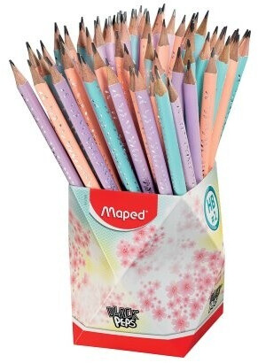 Maped Black'Peps Pastel Graphitstifte HB, dreieckig, mit Radiergummi ...
